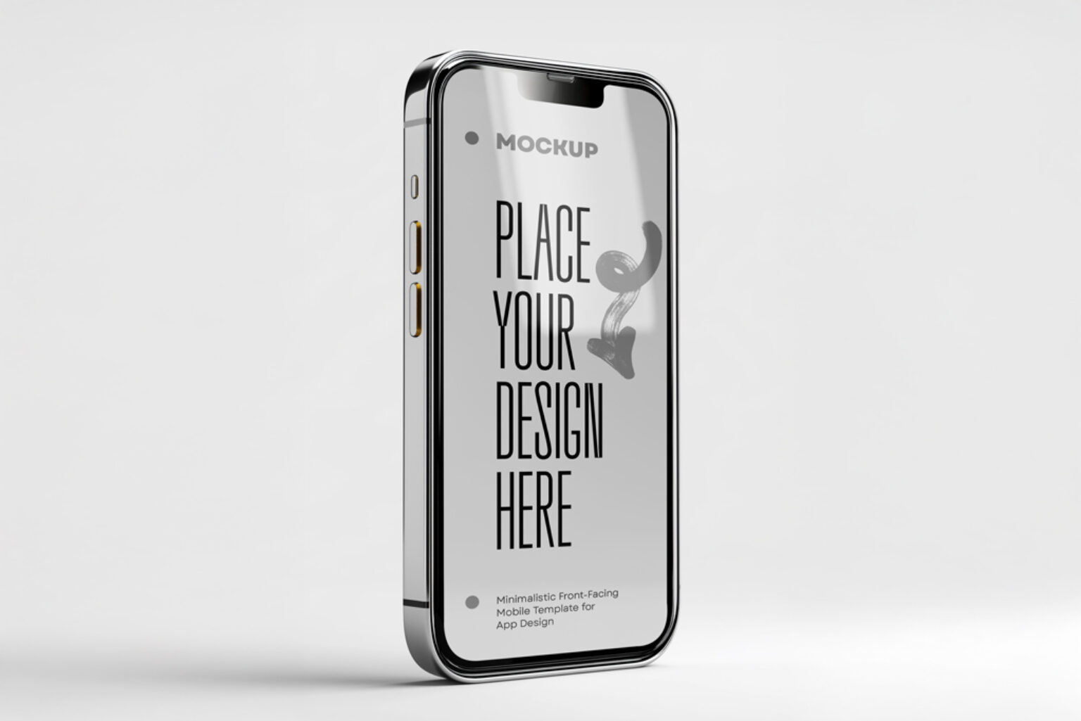 Clean, standing iPhone 16 Pro Mockup - Mockup World