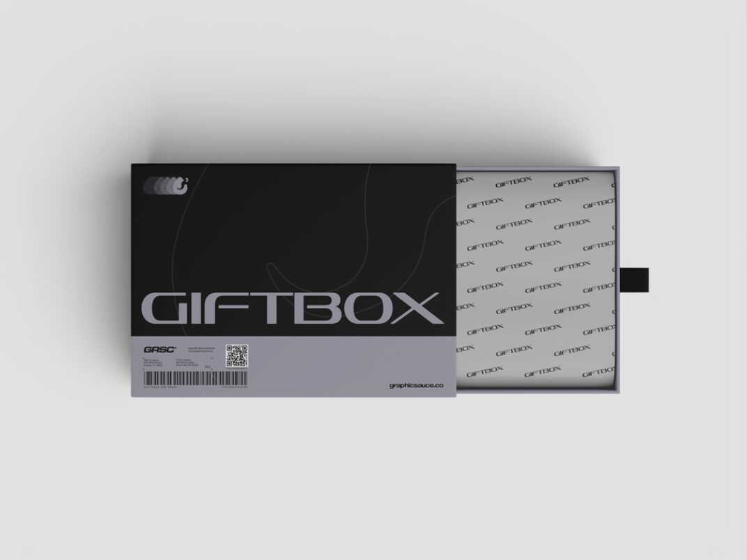 Slim, open Gift Box Mockup - Mockup World