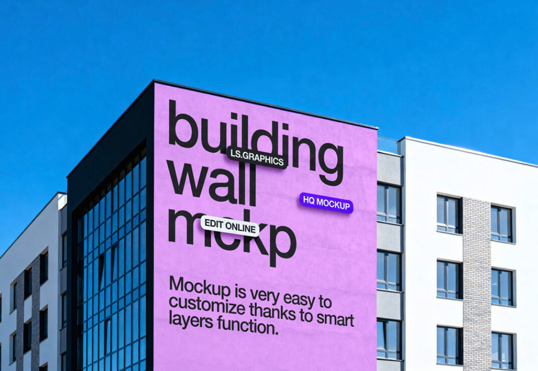 Building Wall Mural Mockup - Mockup World