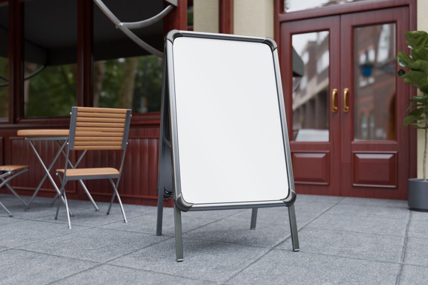Restaurant Sandwich Board Mockup - The Creative Bits